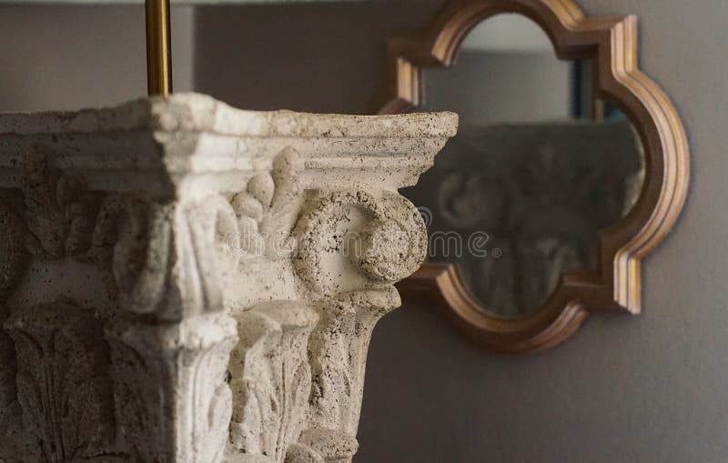 Column Wall Mirror Close-up Indoor Stock Photo - Image of wall, columns ...