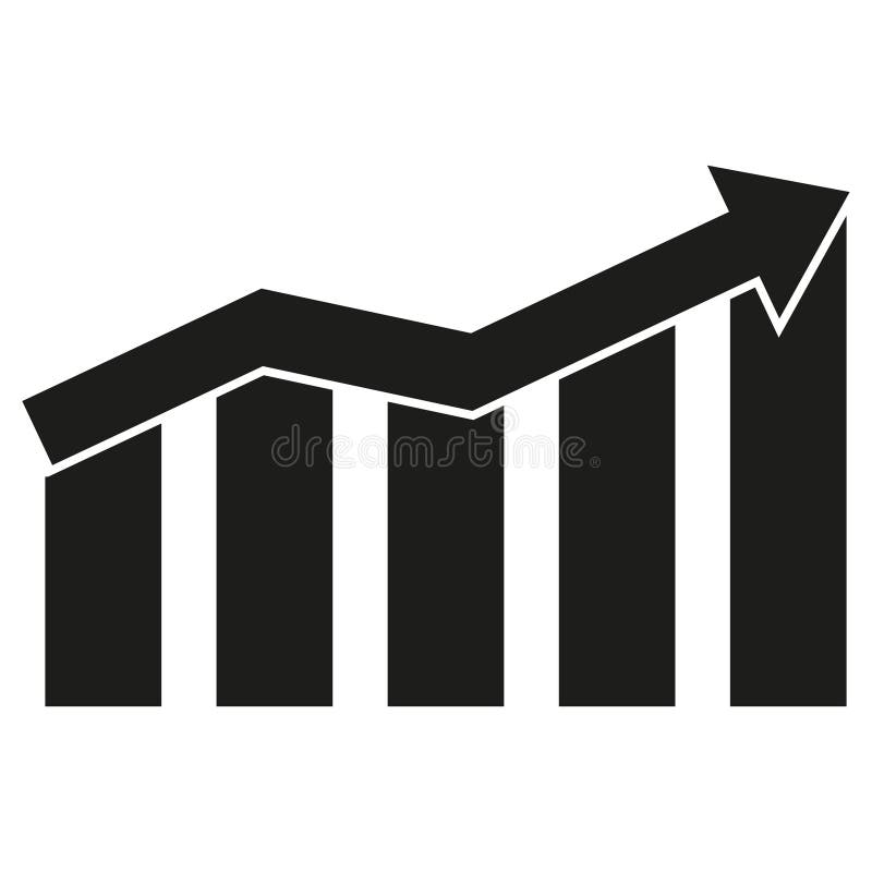 Columns Arrow Icon. Progress Bar. Arrow Income Economy Increase. Vector ...
