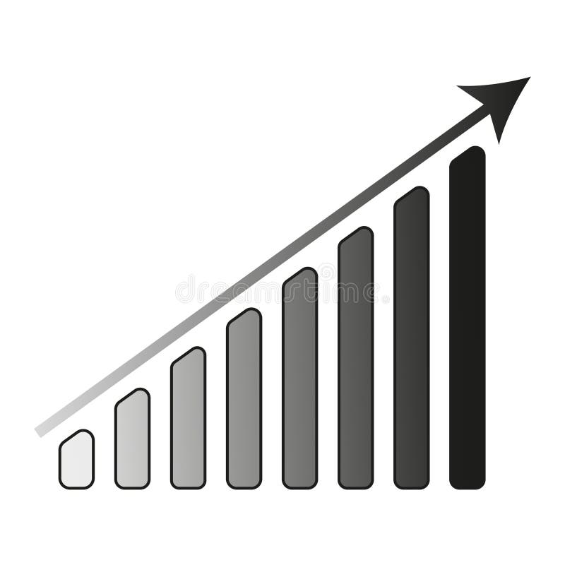 Columns Arrow Icon. Progress Bar. Arrow Income Economy Increase. Vector ...