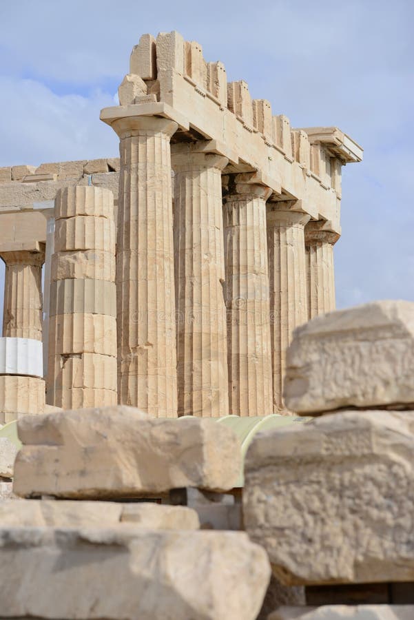 Columns of Athens Acropolis Stock Photo - Image of architectural ...