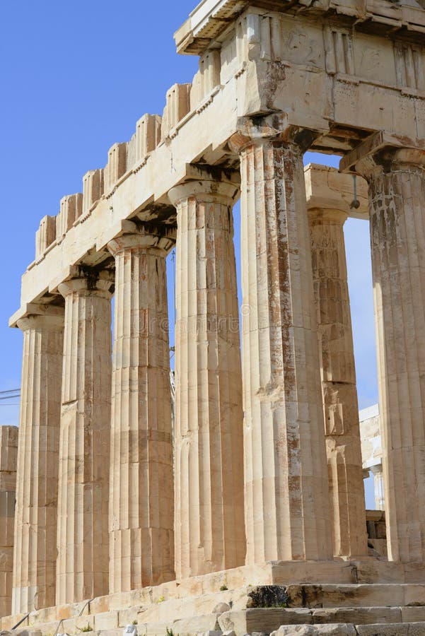 Athens Acropolis White Marble Column Detail Stock Photo - Image of ...