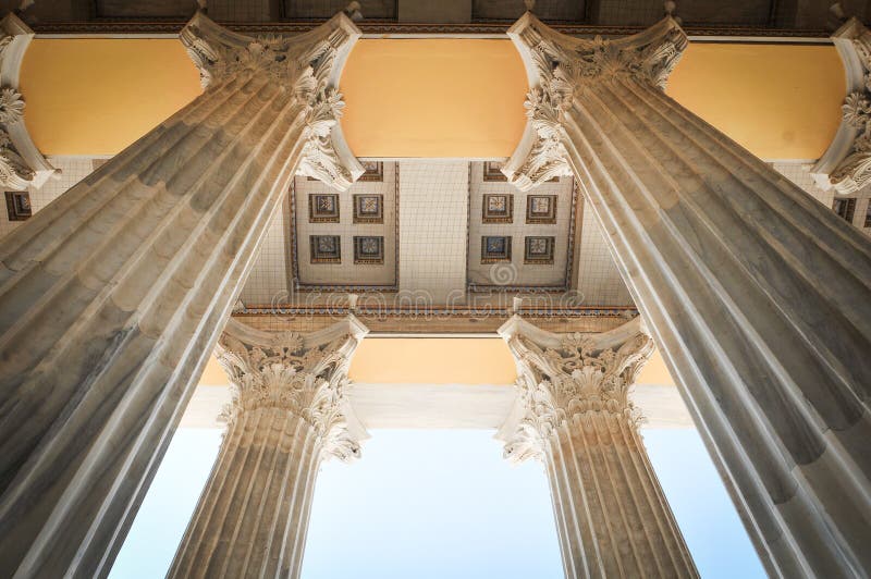 Columns in Athens, Greece stock image. Image of construction - 98189371