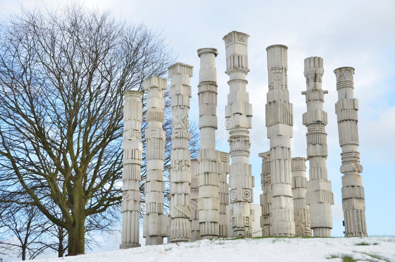 Columns and Bare Tree stock image. Image of feature, pattern - 51298761