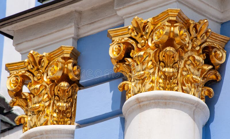 Columns in the Baroque Style Stock Image - Image of blue, cloud: 197042531