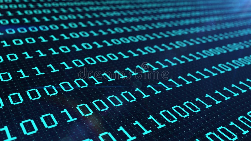 Columns of Blue Binary Code Digital Symbols, Composed by a Sequence of ...