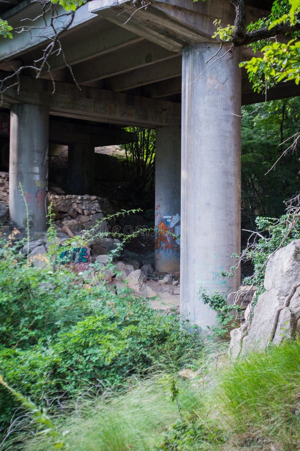 Bridge from below editorial stock photo. Image of color - 101175428
