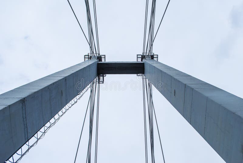 Columns bridge stock photo. Image of city, ropes, geometry - 55880224