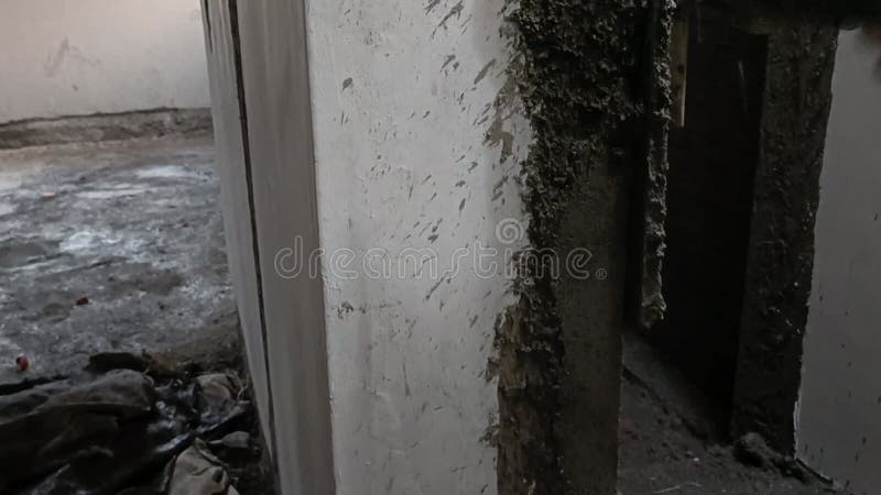 The Columns of the Building are Being Plastered with Cement at the ...