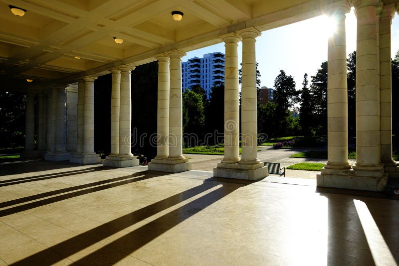 Columns on Building Pavilion Showing Architecture Design and Decorative ...