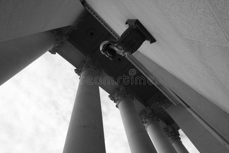 Columns on Building Pavilion Showing Architecture Design and Decorative ...