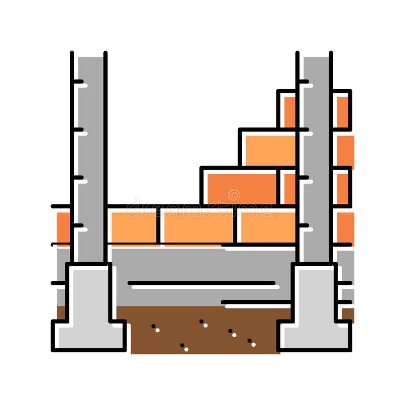 Columns Building Structure Color Icon Vector Illustration Stock Vector ...