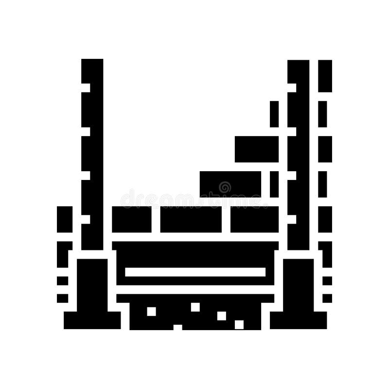 Columns Building Structure Glyph Icon Vector Illustration Stock Vector ...