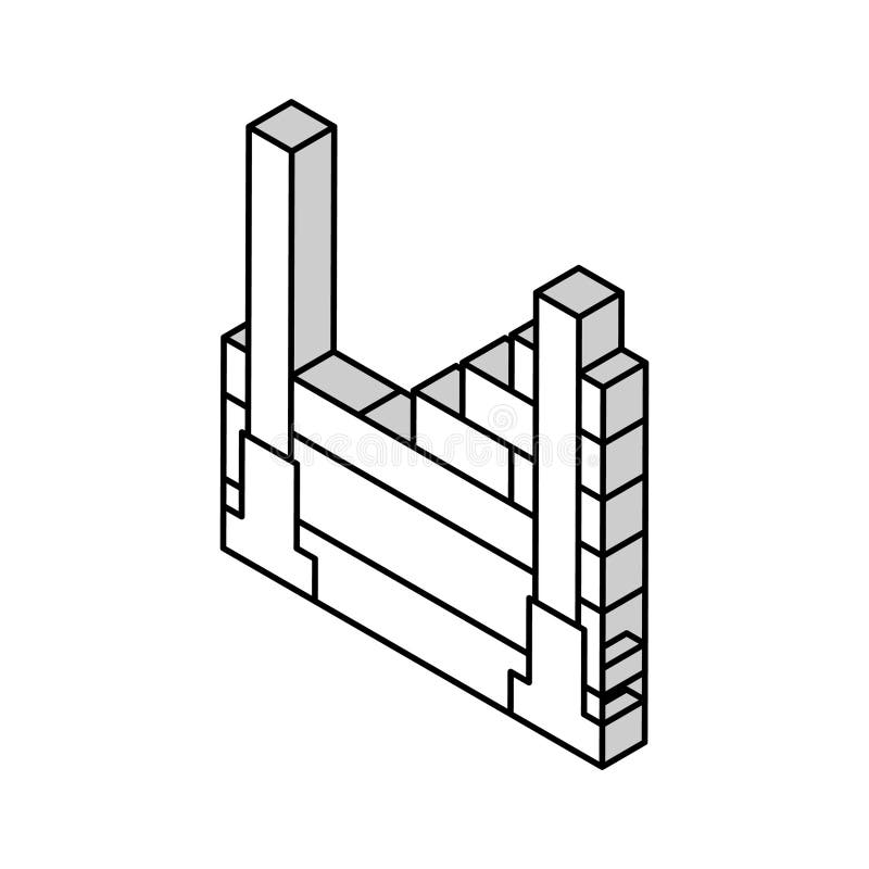 Columns Building Structure Isometric Icon Vector Illustration Stock ...