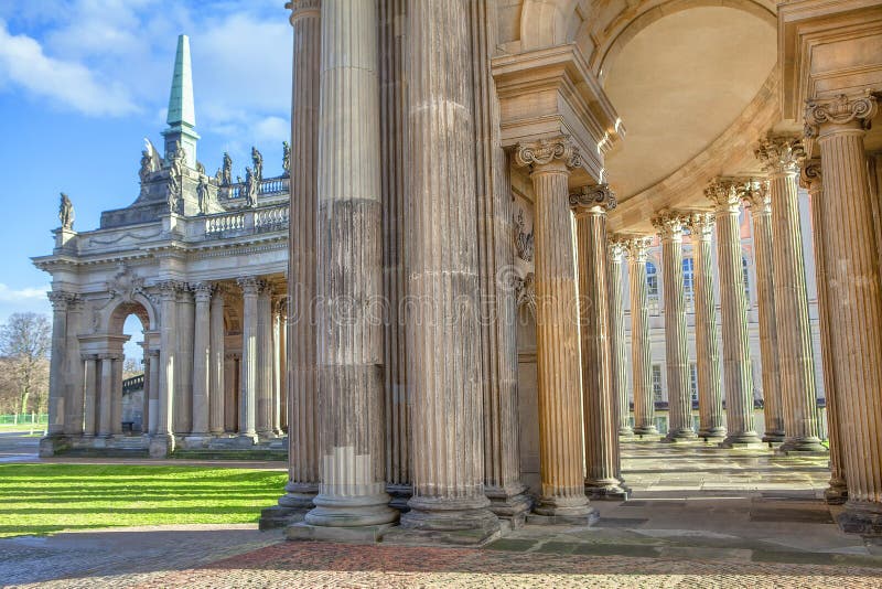 Columns of the castle stock image. Image of prussian - 146817971