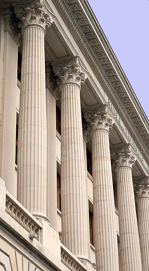 Columns on a Central Bank stock image. Image of pillars - 58139159