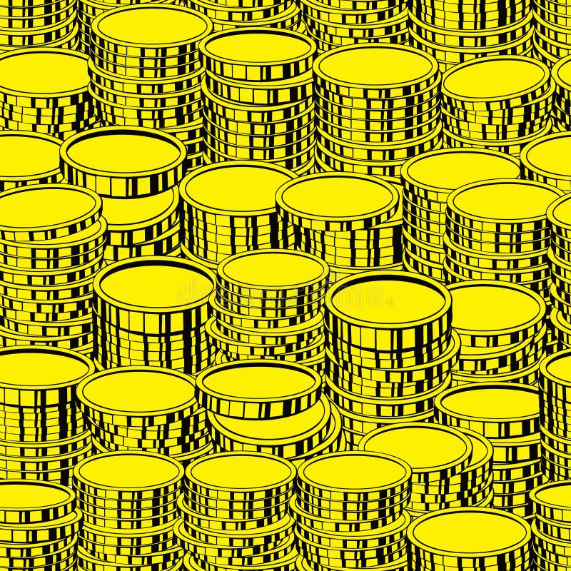 Columns of Coins, Seamless Texture Stock Vector - Illustration of ...