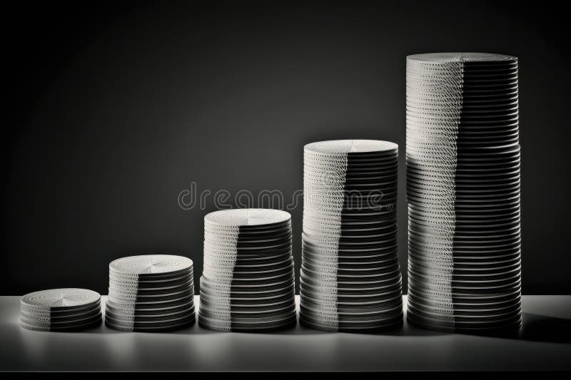 Columns of Coins, Slowly Adding Up. Saving Money Stock Illustration ...