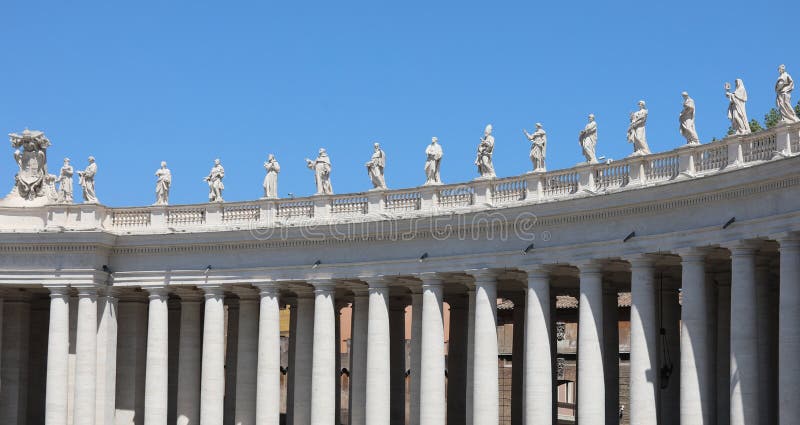 Columns of the Colonnade of the Bernini in St Peter Square Stock Photo ...
