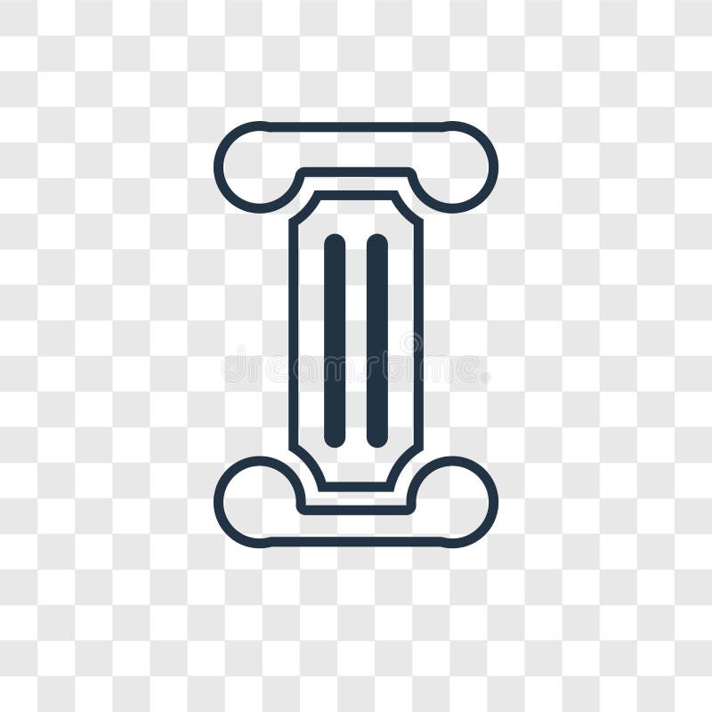Columns Concept Vector Linear Icon Isolated on Transparent Background ...