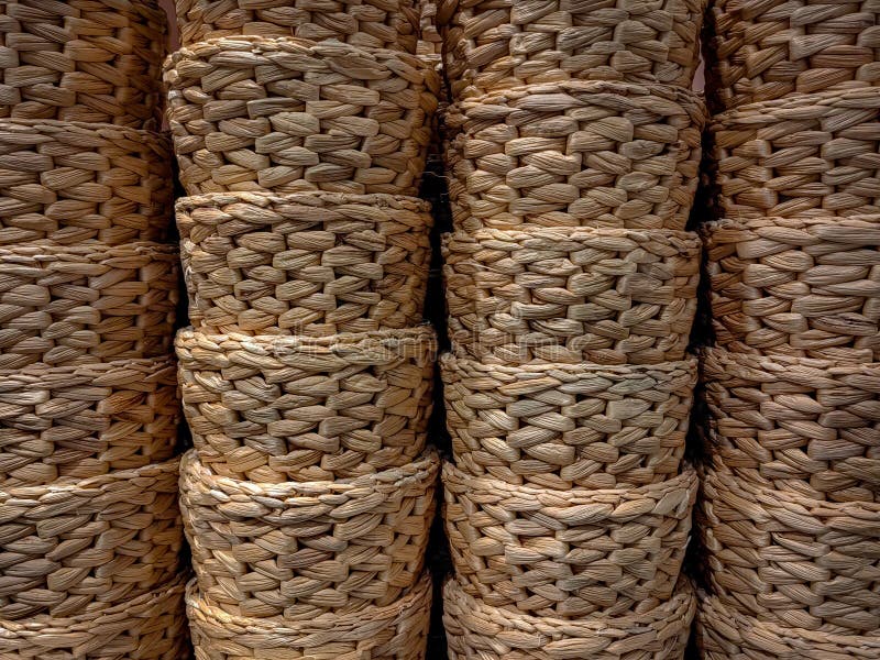 Columns Created with Baskets Stock Photo - Image of life, still: 313890966