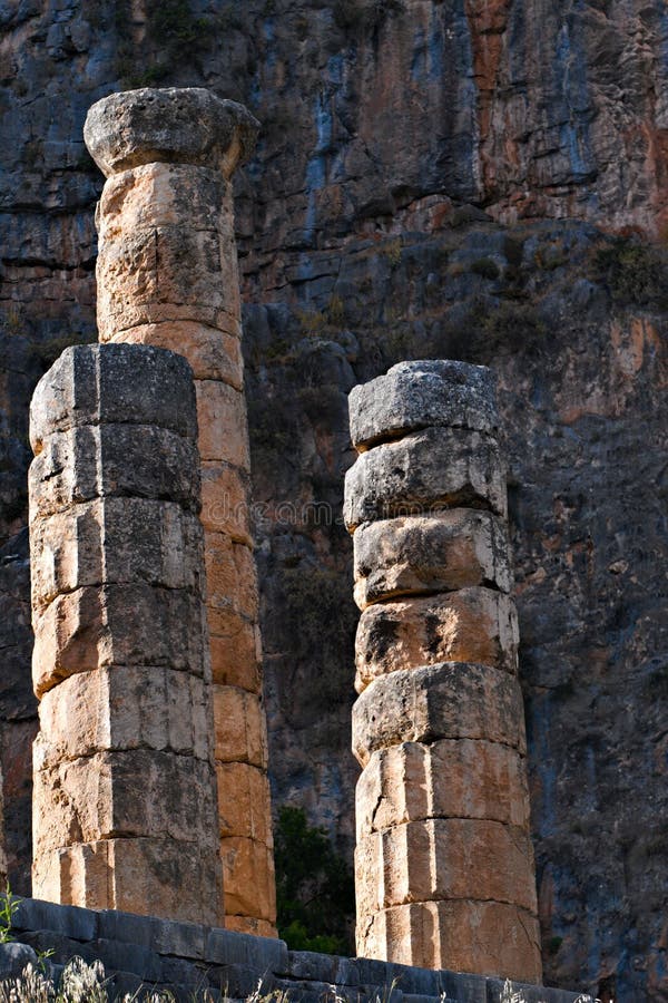 Columns at Delphi stock photo. Image of athens, temple - 149873960