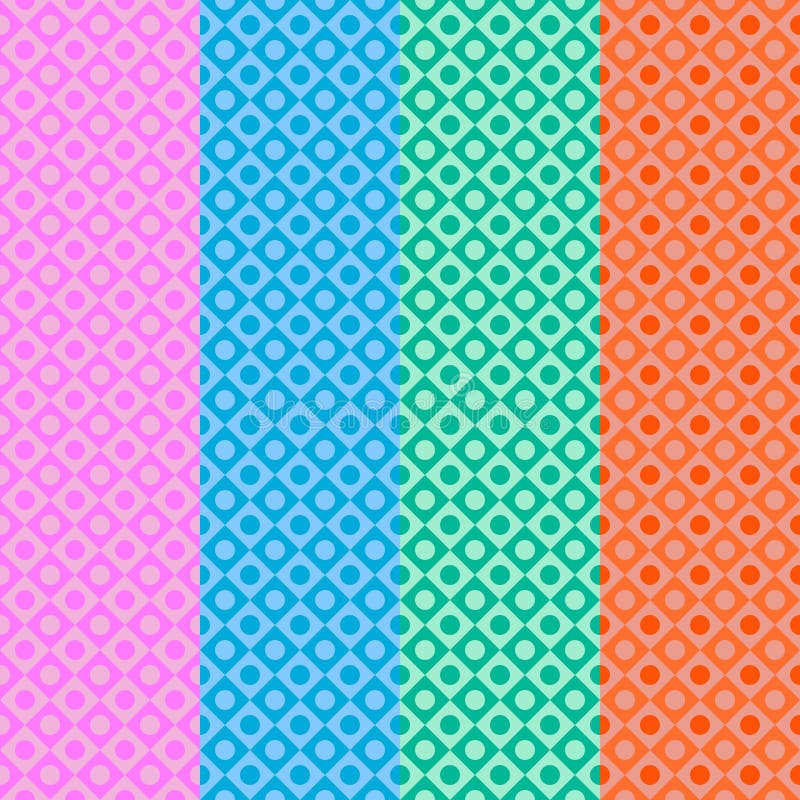 4 Columns of Different Colors Pattern with Geometry Shapes Circle ...