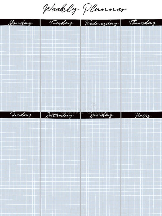 Simple Colorful Weekly Planner. Printable Vector Schedule. Stock Vector ...