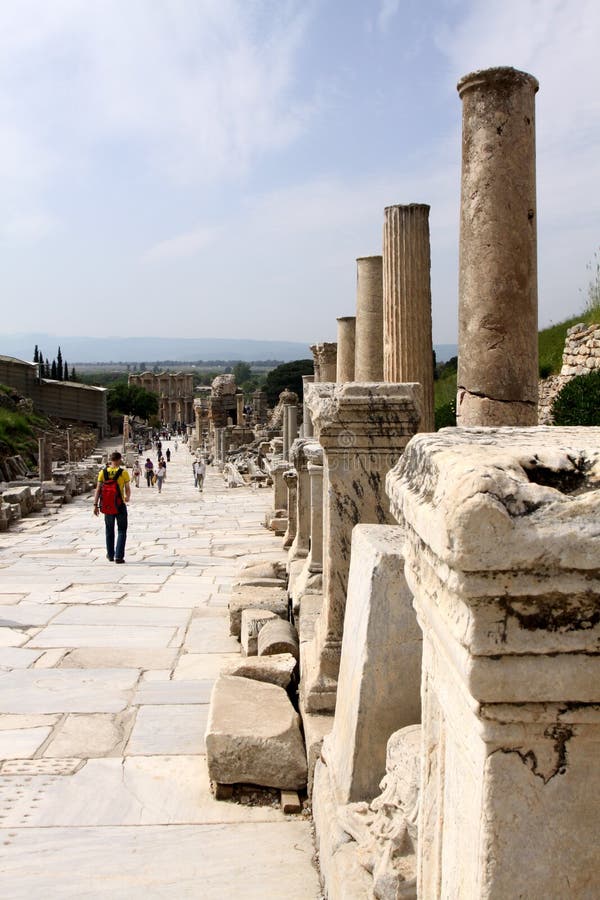 Columns of Ephesus, Turkey editorial stock image. Image of empire ...