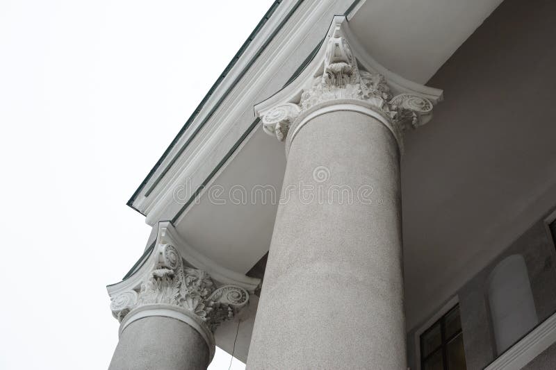 Columns on the Facade of the Building Stock Image - Image of business ...