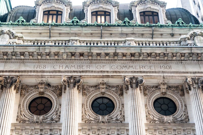 Columns of the Facade of the Chamber of Commerce Building in the ...