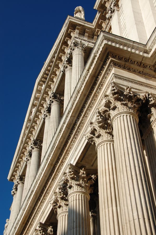 Columns at the Front of St Pauls Cathedral, London Stock Photo - Image ...