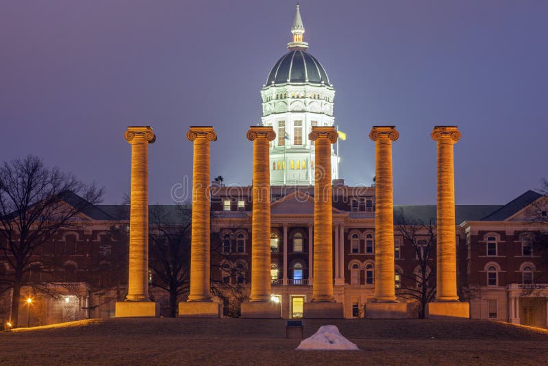 Columns in Front of University of Missouri Building in Columbia Stock ...