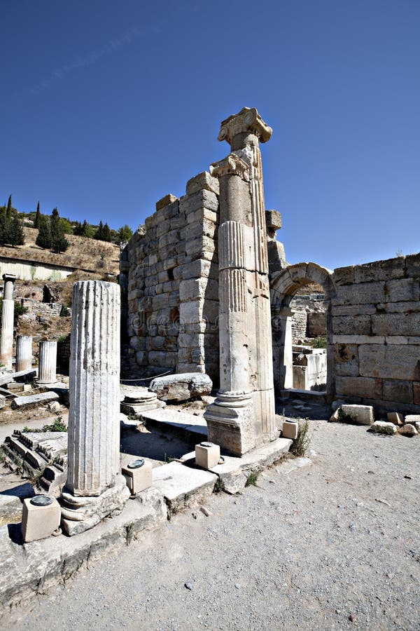 Columns, and Gate in Odeion Stock Image - Image of marble, civilization ...