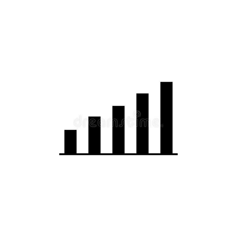 Growing Bar Graph, Growth Diagram, Chart Solid Flat Vector Icon Isolated on White Background ...