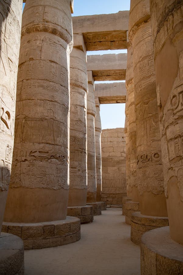 Columns in Great Hypostyle Hall at the Temple of Karnak Ancient Thebes ... Columns in Great Hypostyle Hall at the Temple of Karnak Ancient Thebes ...