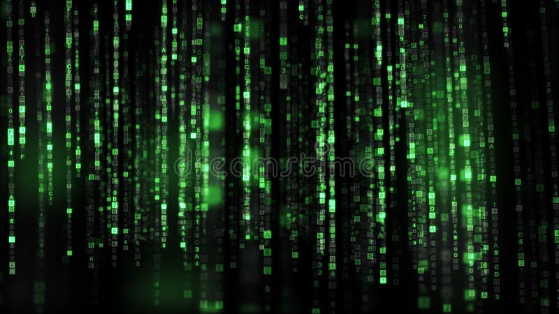 Columns of Green HEX Program Code Digital Symbols Stock Illustration ...