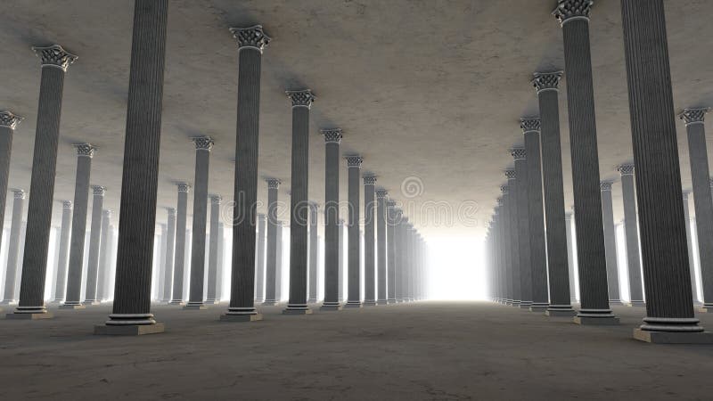 Columns hallway stock image. Image of light, classic - 14292237