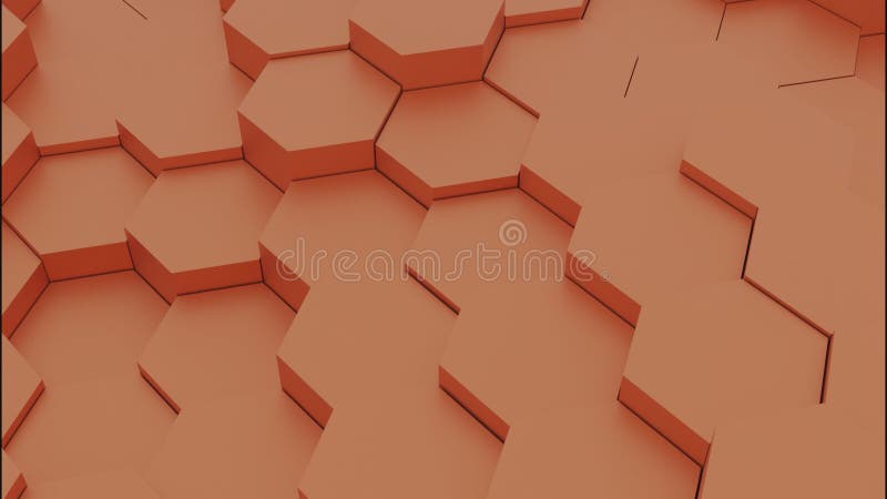 Columns of Hexagons Move in Waves. Design. Geometric Columns Move Up ...