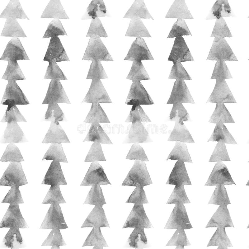 Columns of Ink Painting Triangles on White Background. Watercolor ...