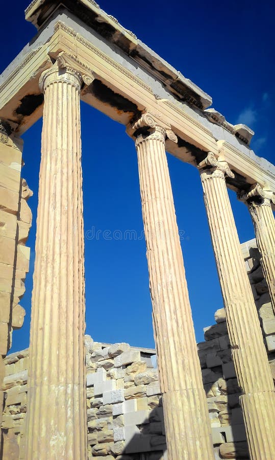 Columns of the Ionic Order Against a Blue Sky Stock Image - Image of ...