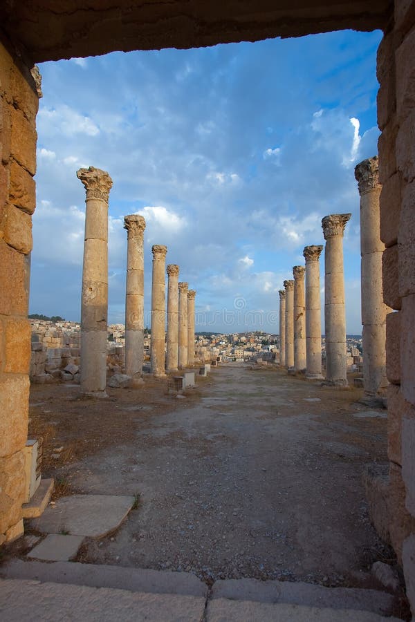 Columns in Jerash, Jordan stock photo. Image of petra - 17931000