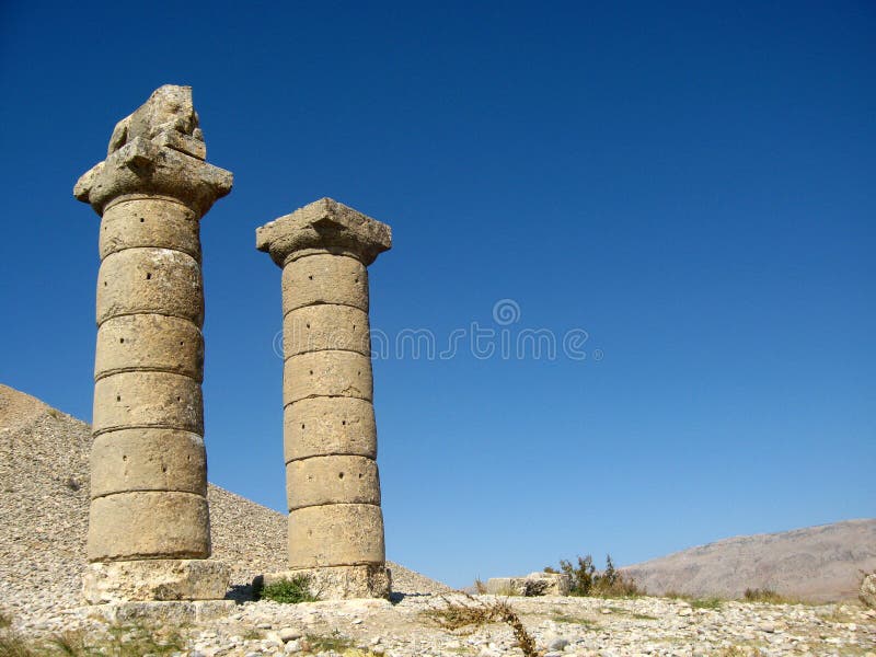 Columns of Karakus Tumulus in Turkey Stock Photo - Image of east ...