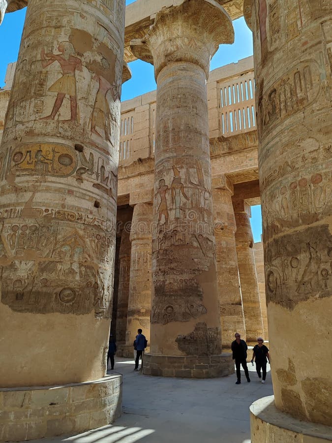 Columns in the Karnak Temple Editorial Stock Photo - Image of monument ...