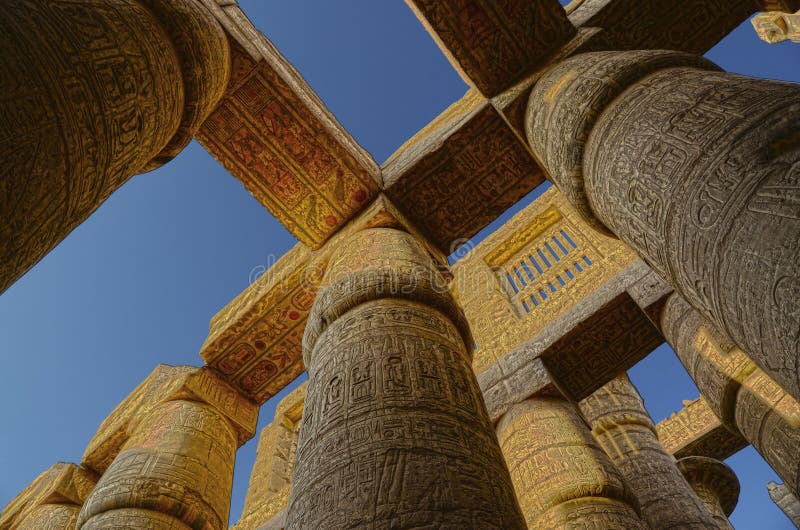 Columns in Karnak Temple - HDR Image Stock Image - Image of place ...