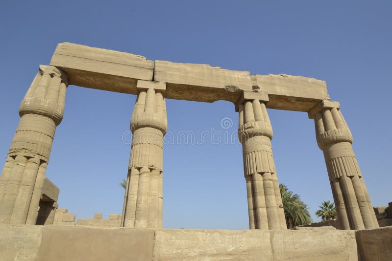 Columns at Karnak Temple in Luxor Stock Image - Image of famous ...