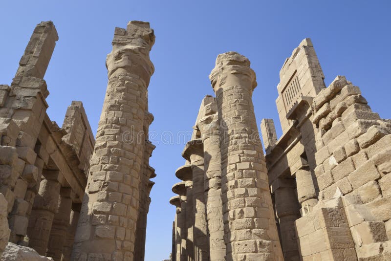 Columns at Karnak Temple in Luxor Stock Image - Image of famous ...