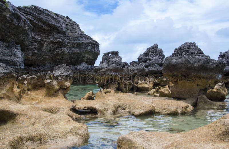 Columns of limestone rocks stock image. Image of waves - 35529245