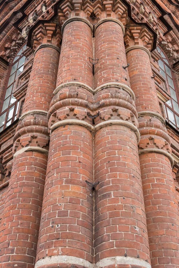Columns Made of Bricks of a Monumental Building Stock Image - Image of ...
