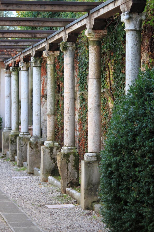 Columns in a Medieval Cloister in Verona Stock Photo - Image of ...