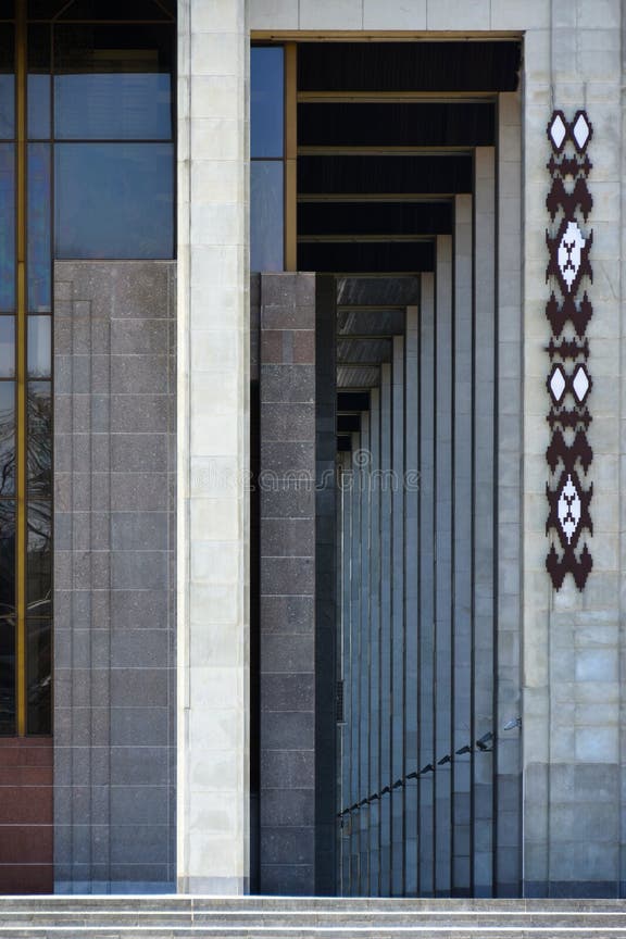 Columns of a Modern Building Made of Cladding Tiles Editorial Stock ...